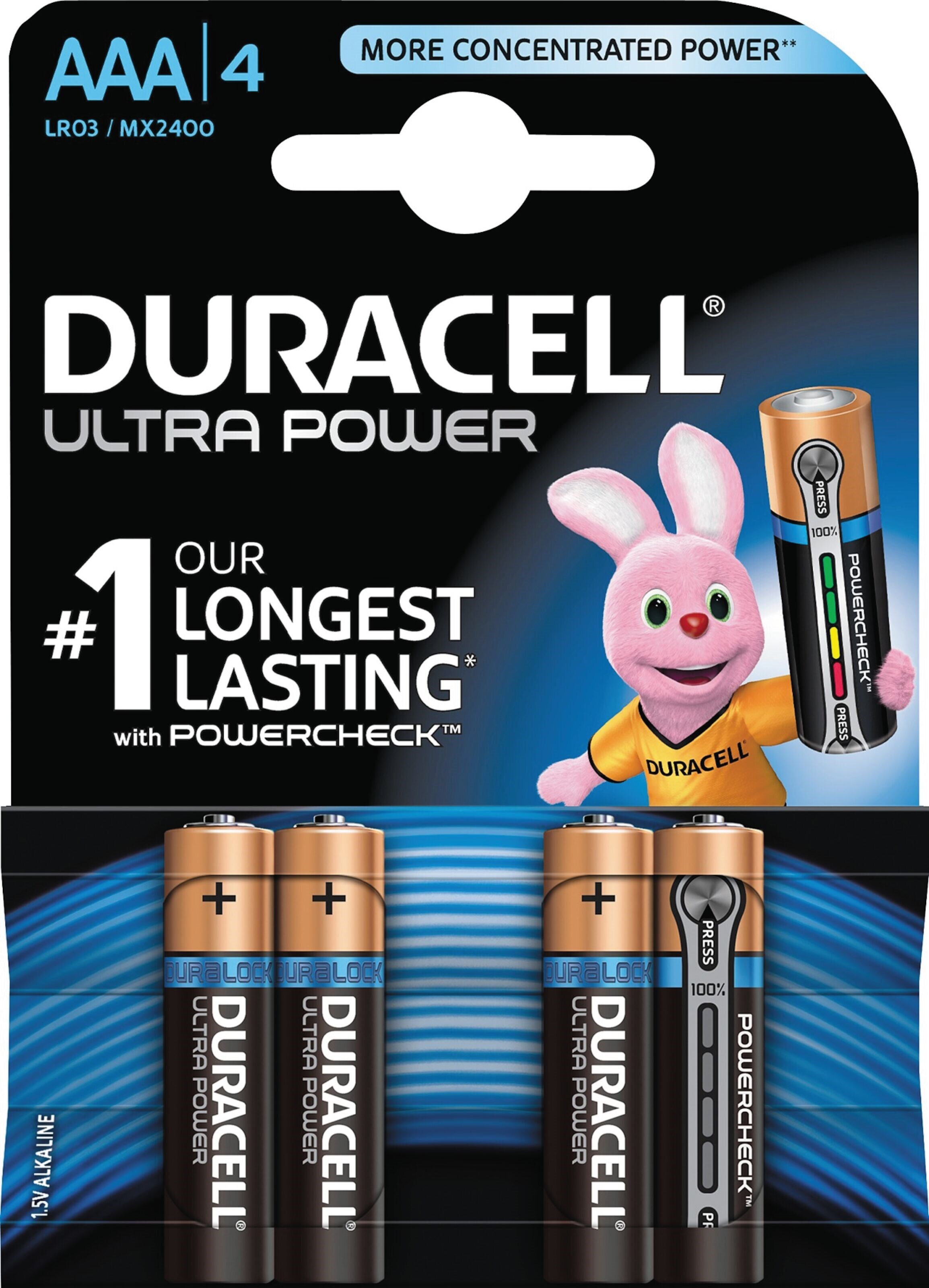 Duracell Ultra Power AAA-batterier (LR03) 4-pack - Alkaliska batterier ...