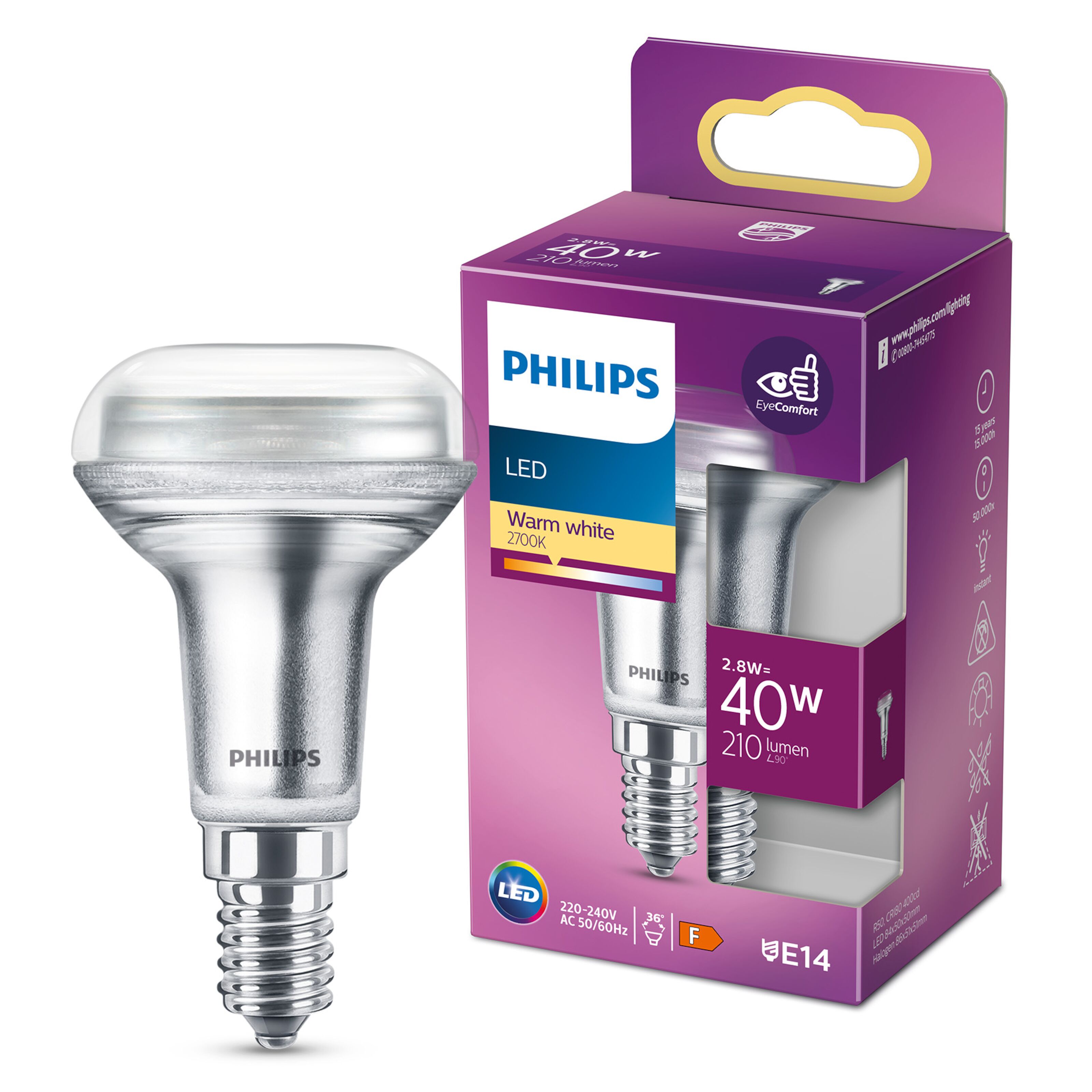 Philips LED-lampa Reflektor E14 210 lm - LED-lampor | Kjell.com