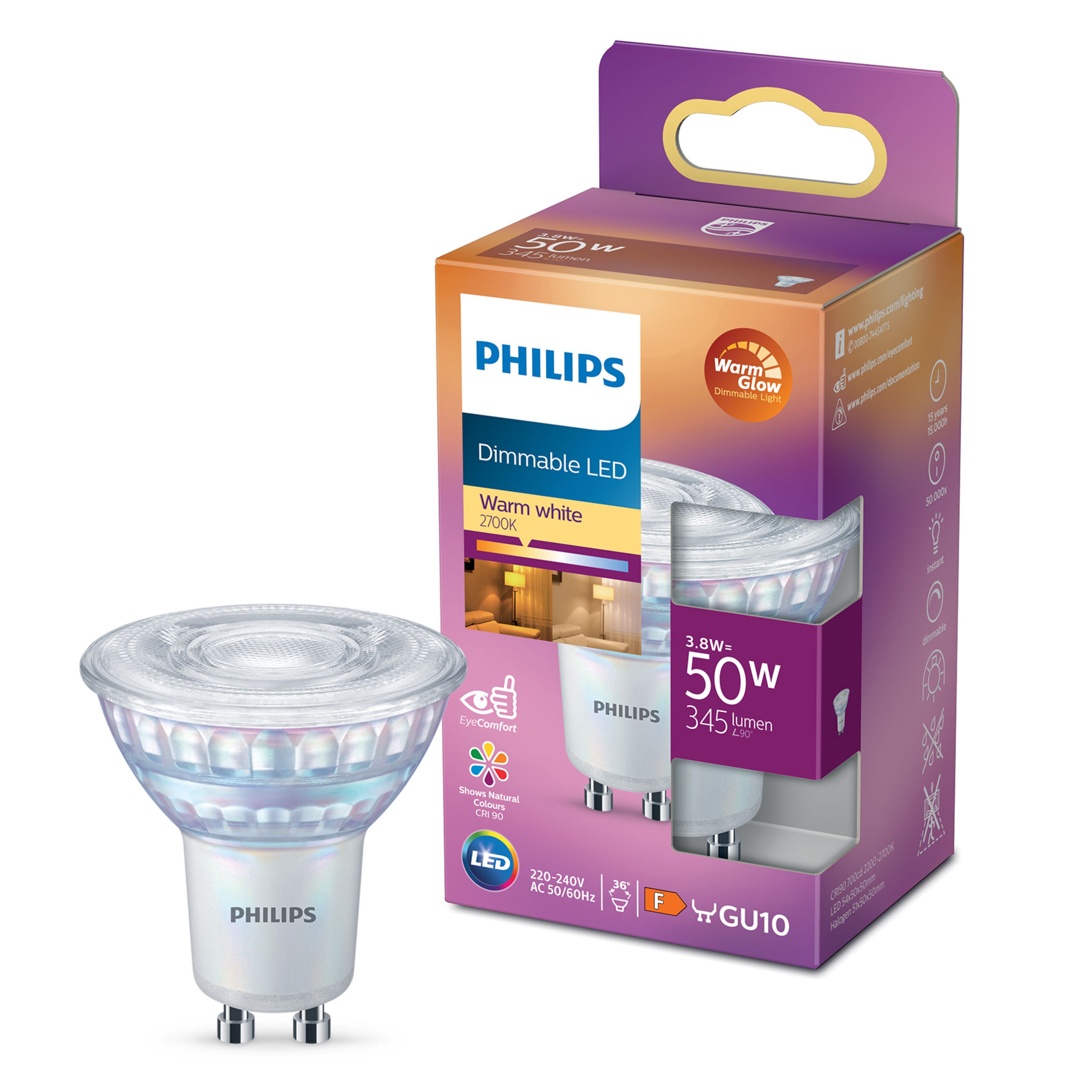 Philips LED-lampa GU10 345 lm - LED-lampor | Kjell.com