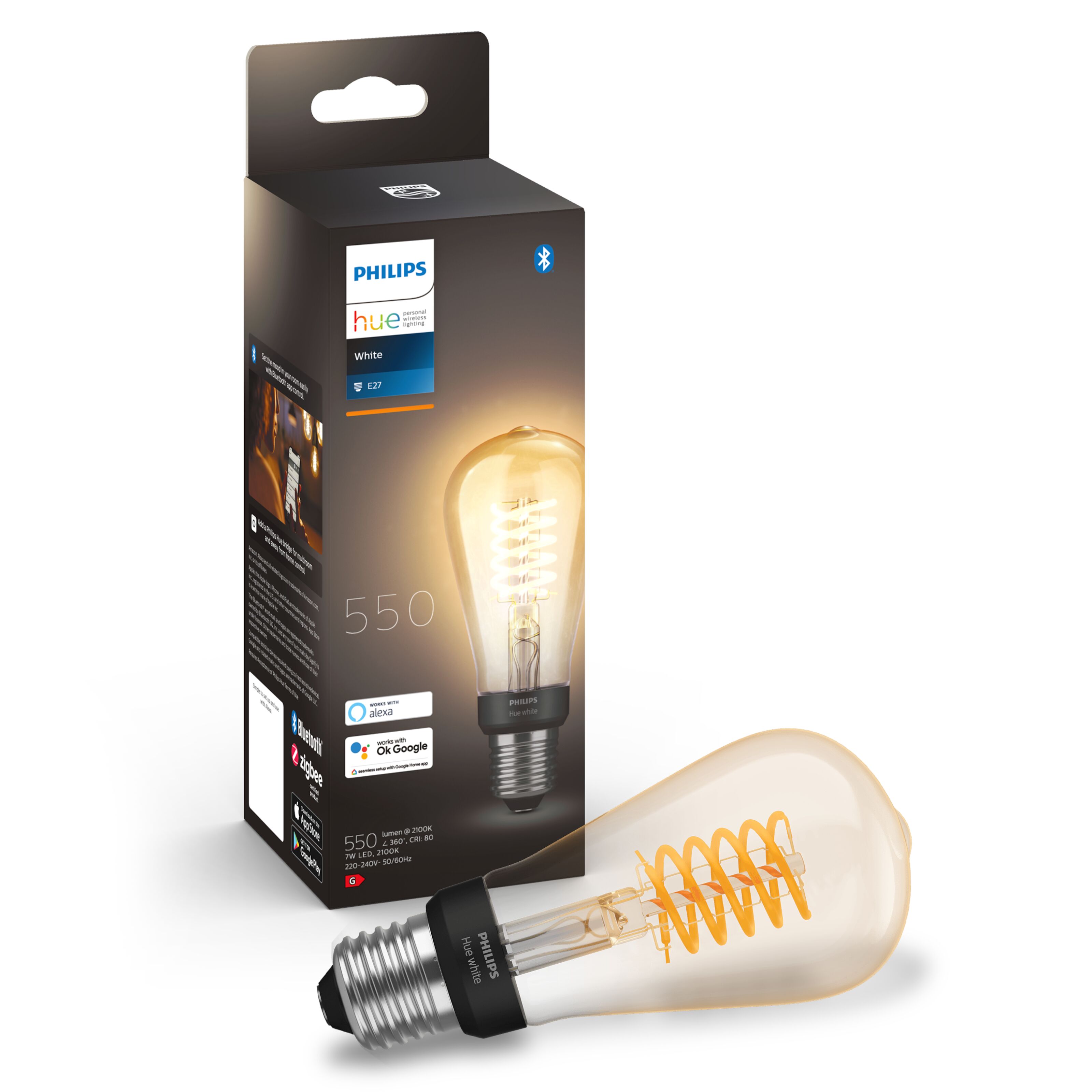 Philips Hue Filament ST64 Smart LED-lampa E27 550 lm - Philips Hue ...