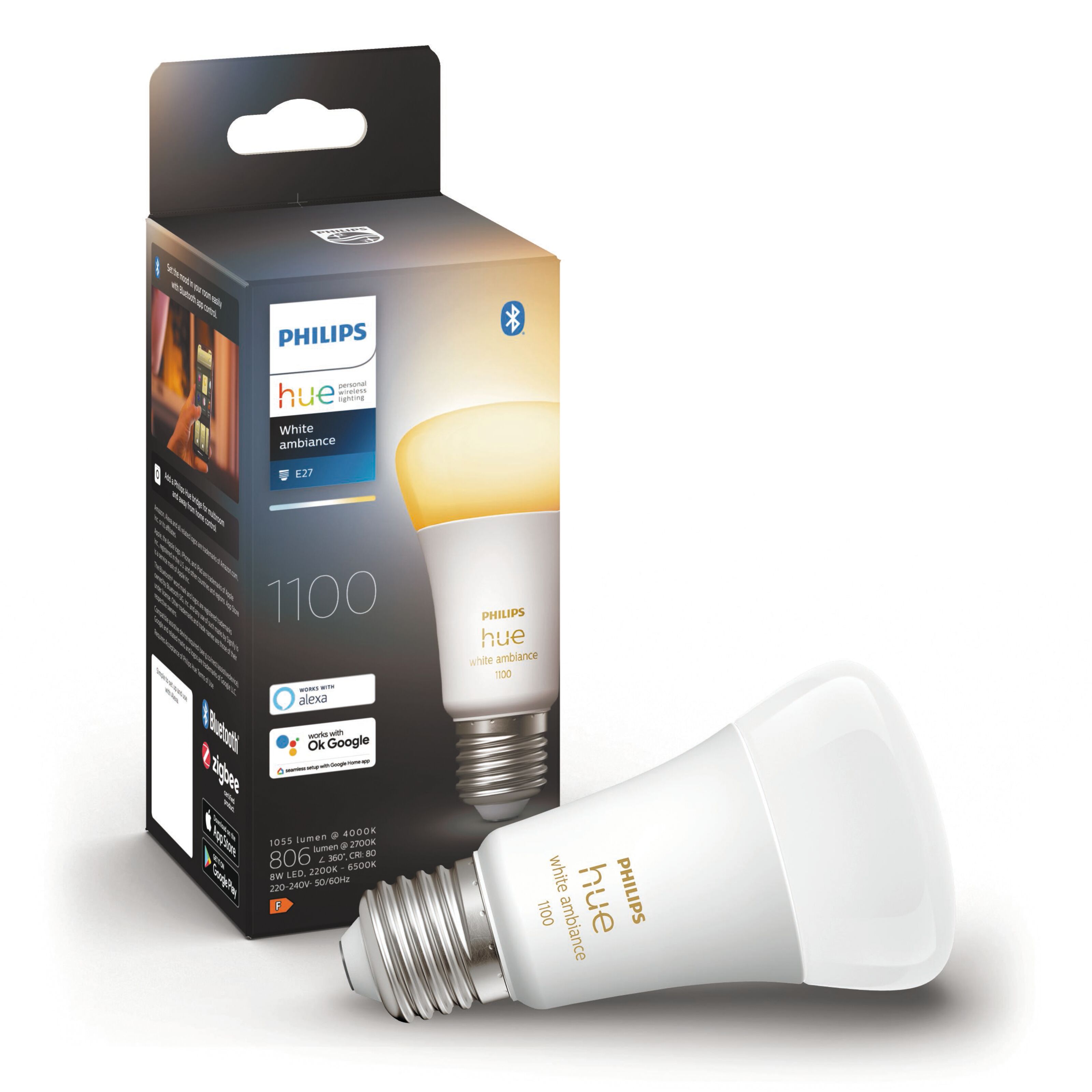 Philips Hue Ambiance Smart LED-lampa E27 1100 lm - Smarta lampor Zigbee ...