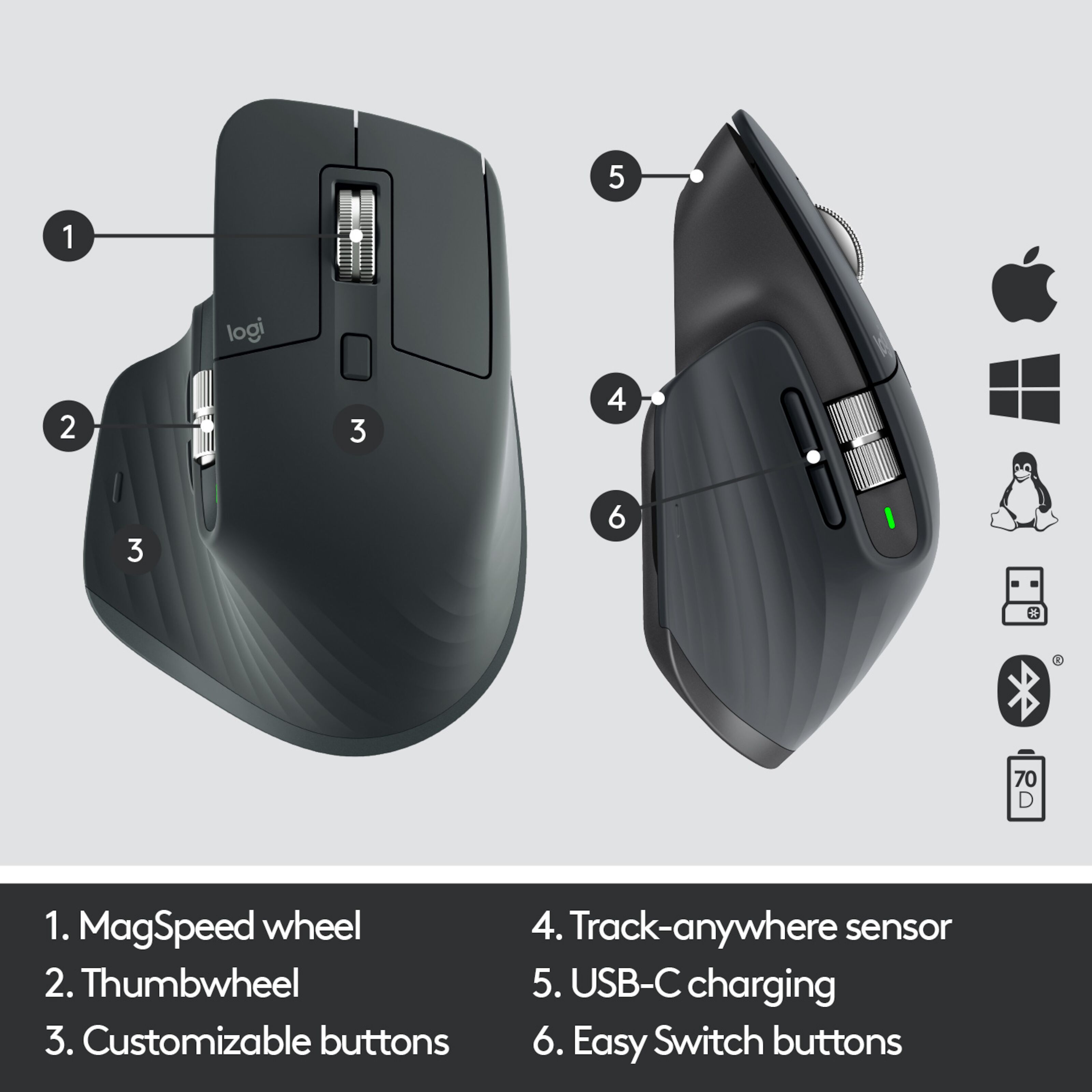 Logitech MX Master 3 Trådlös datormus - Trådlösa möss | Kjell.com
