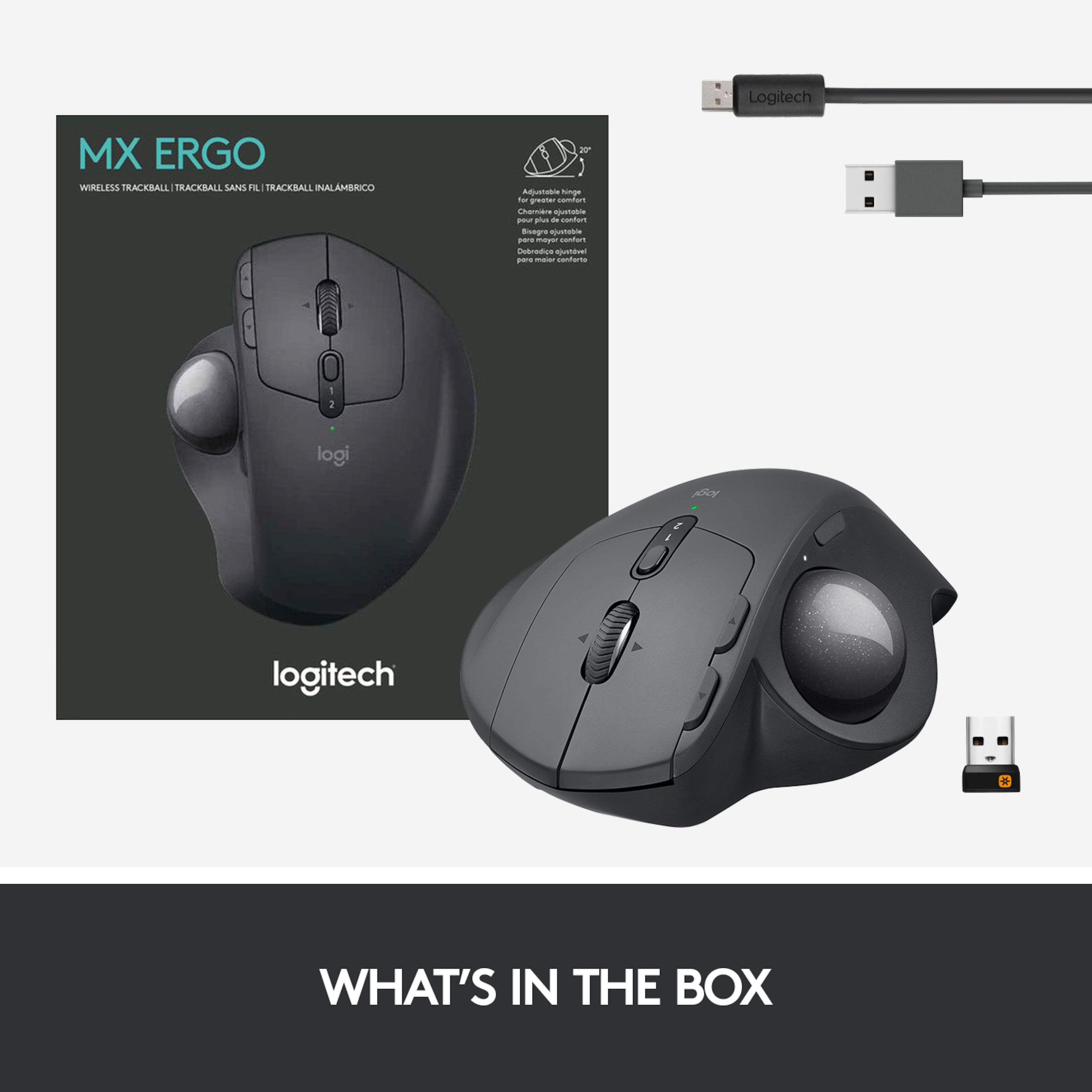 Logitech MX Ergo Trådlös styrkula - Ergonomiska möss | Kjell.com