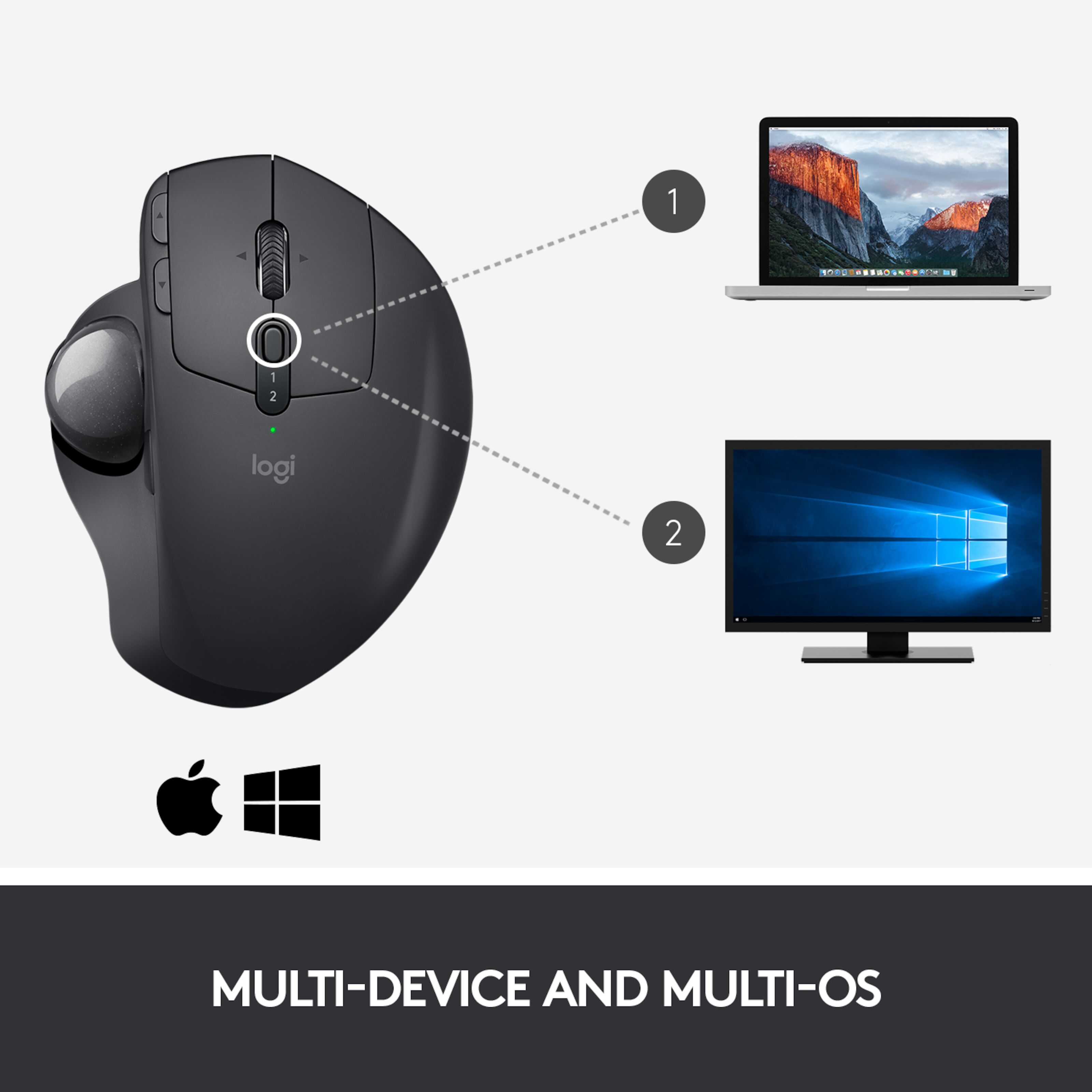Logitech MX Ergo Trådlös styrkula - Trådlösa möss | Kjell.com