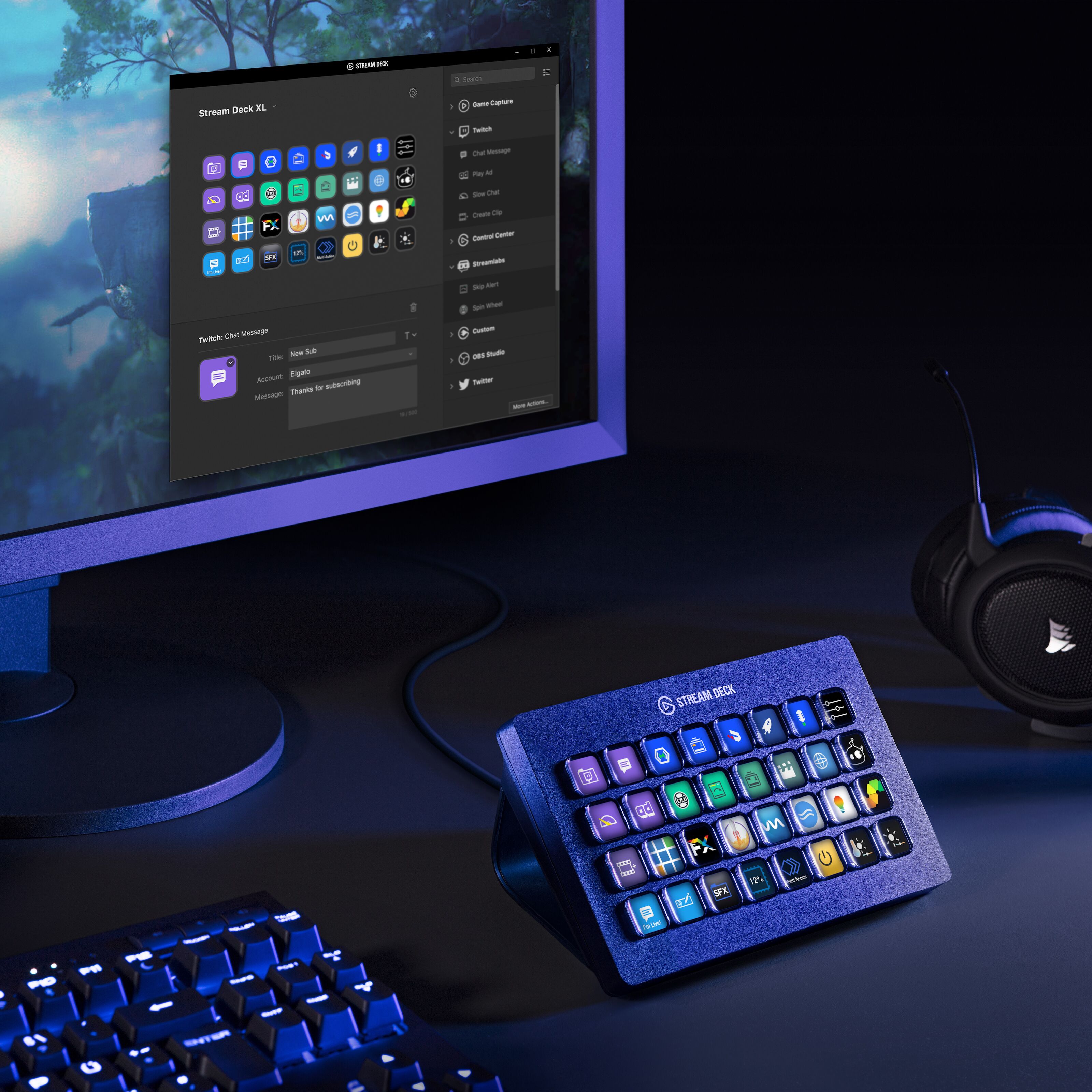 Elgato Stream Deck XL Programmerbart tangentbord - Streaming-tillbehör ...