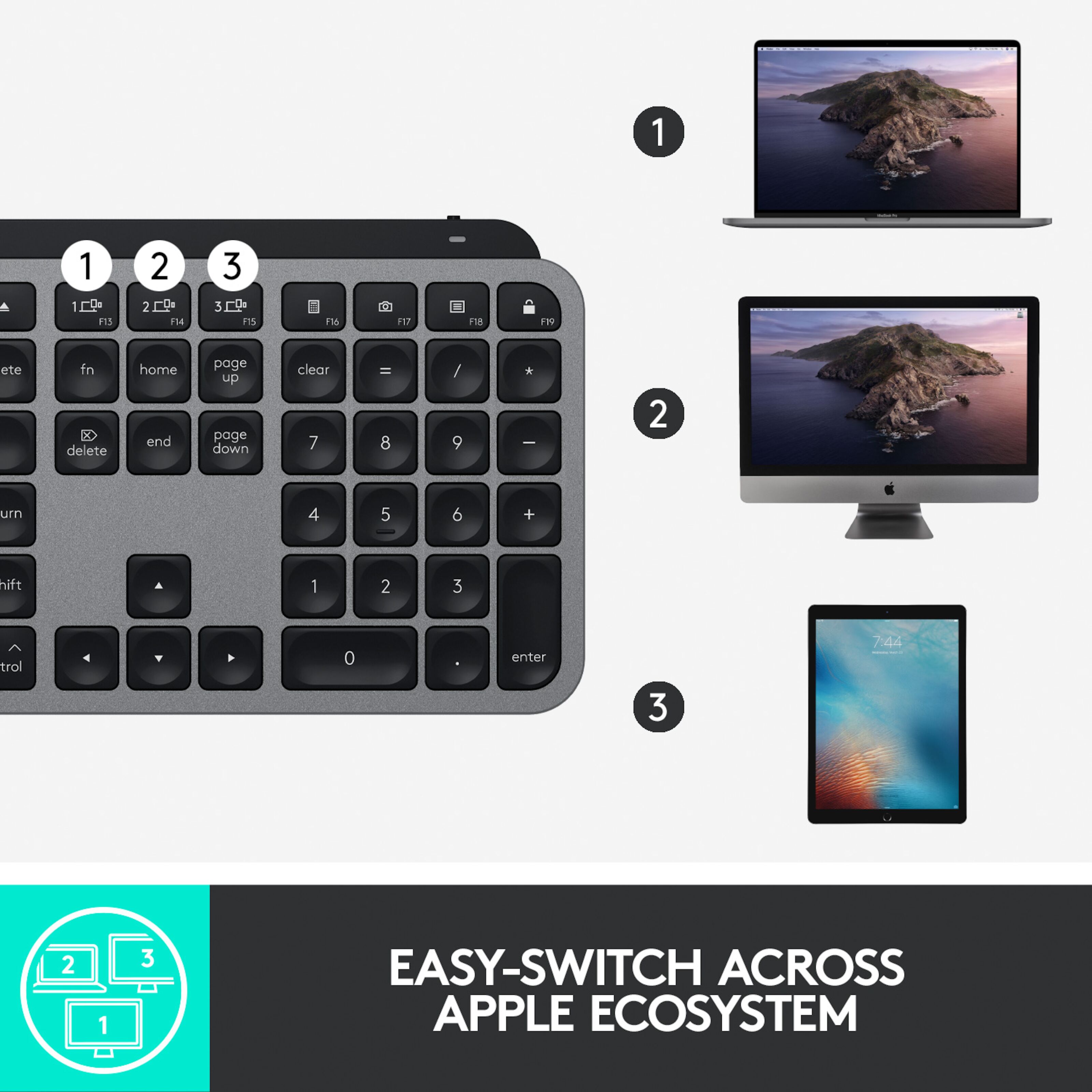 Logitech MX Keys för Mac Trådlöst tangentbord - Trådlösa tangentbord ...