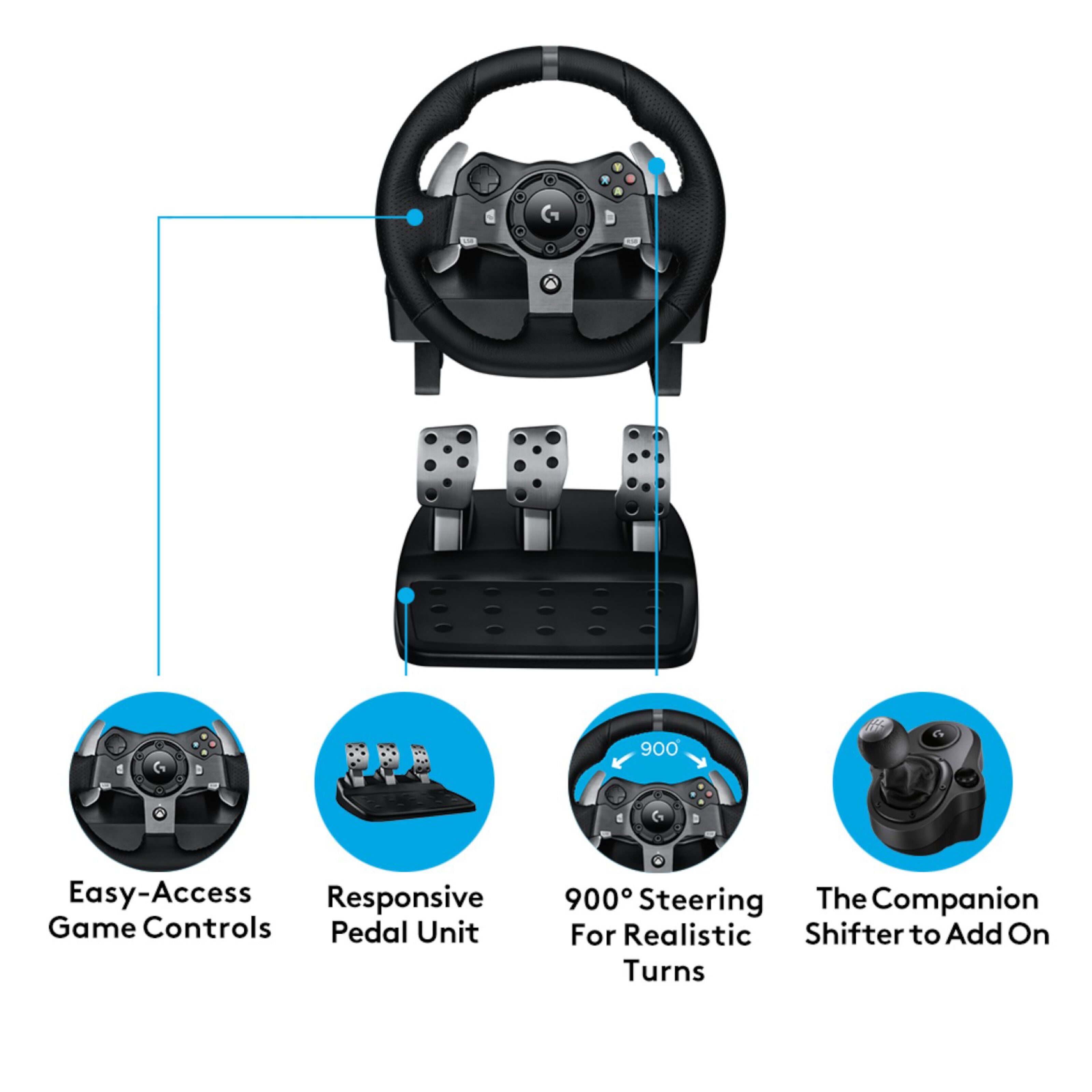 Logitech G 920 Driving Force Ratt till Xbox och PC - Ratt och pedaler ...