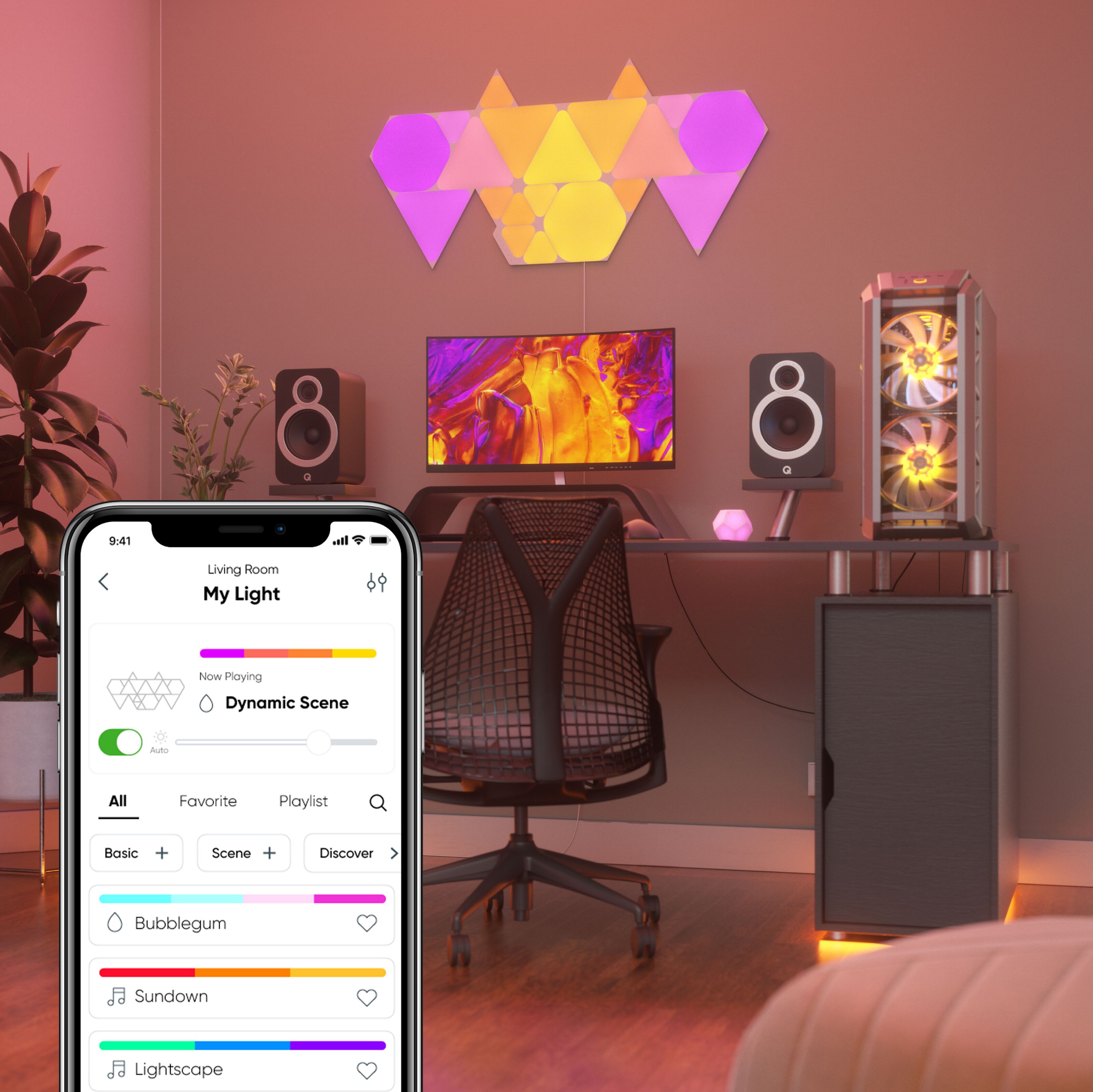 Nanoleaf Shapes Triangles Startpaket - Homekit | Kjell.com