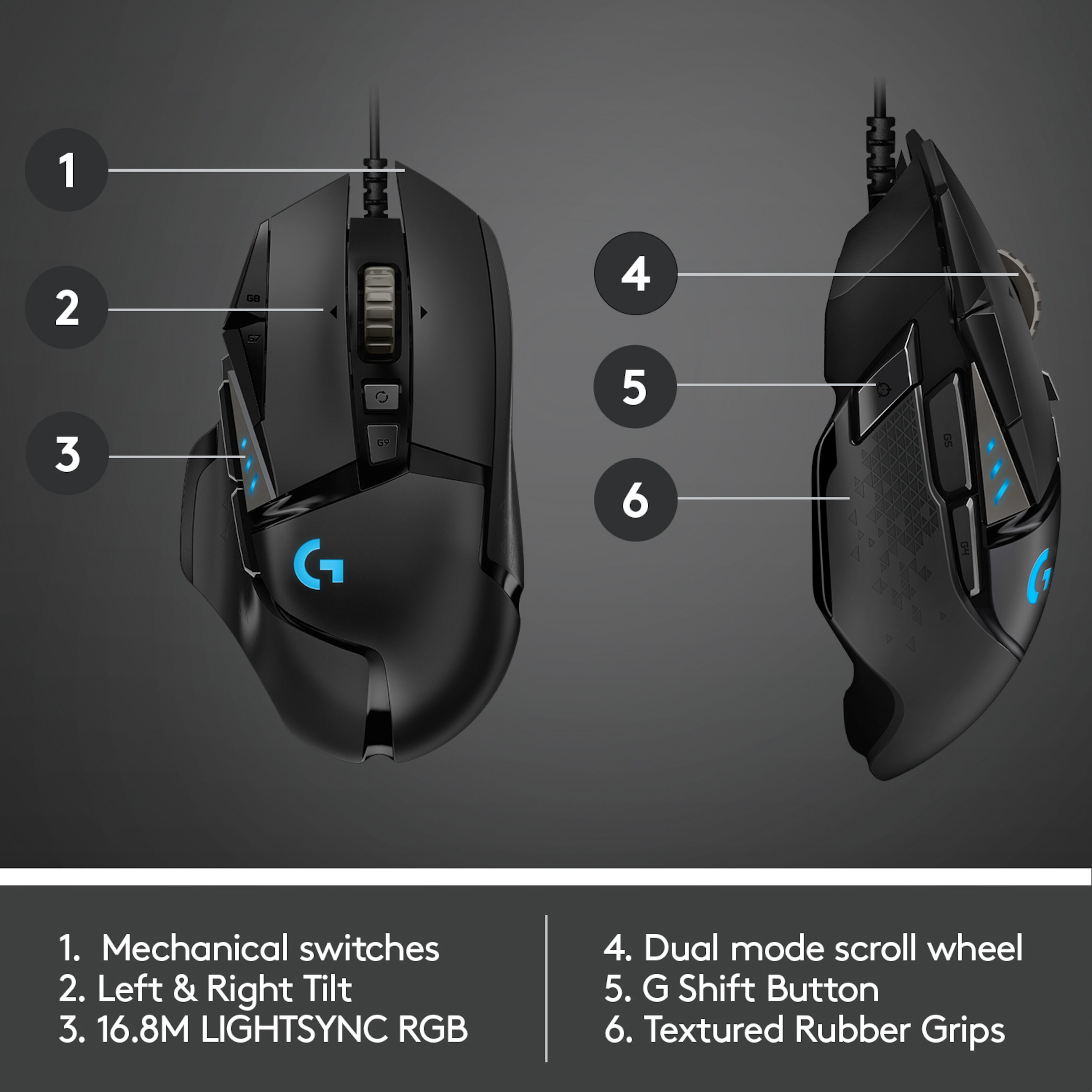 Logitech G 502 Hero Gaming-mus för proffs - Gaming-möss | Kjell.com