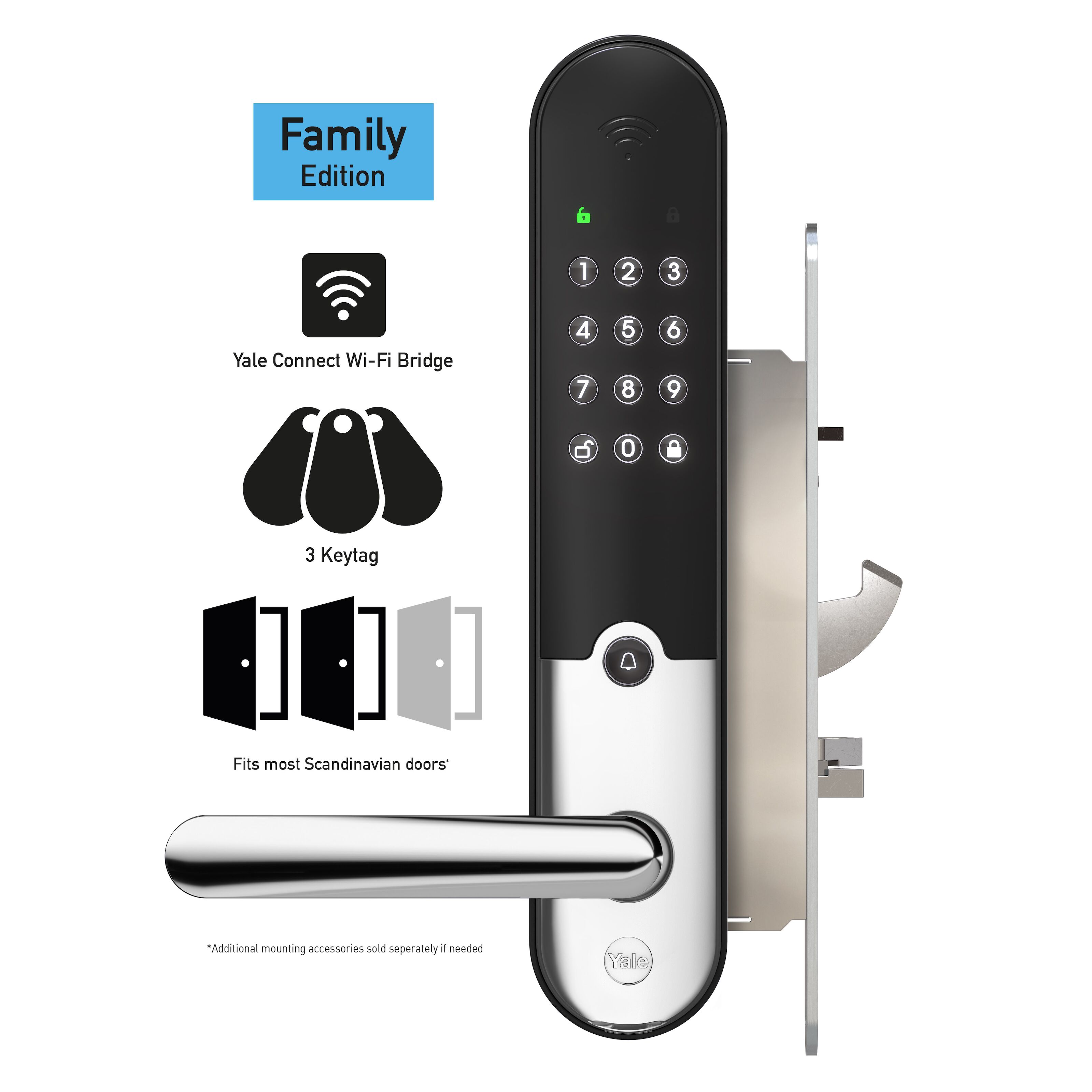 Yale Doorman L3 Family Elektroniskt dörrlås - Smarta lås | Kjell.com