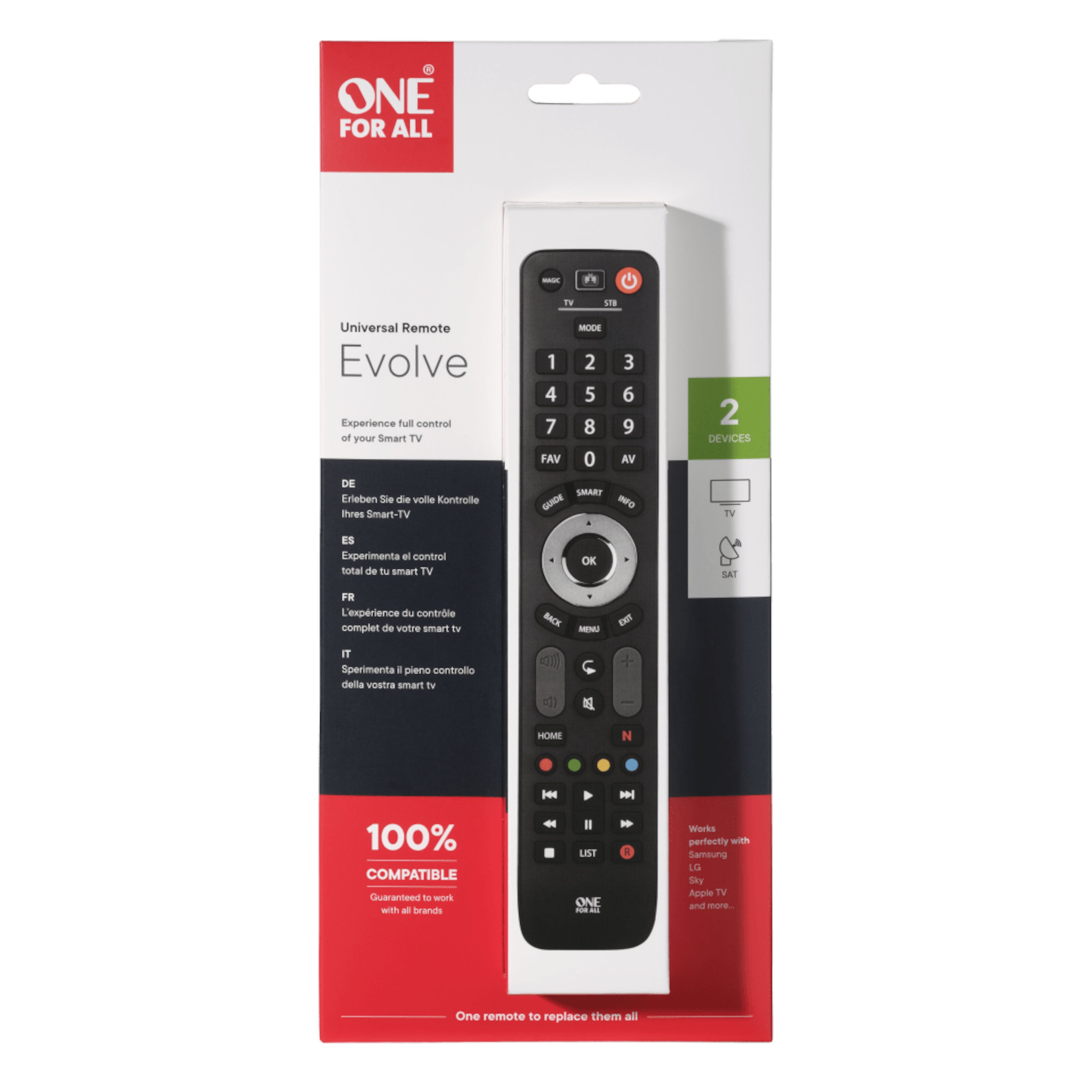 One For All Essence 2 TV Fjärrkontroll - Universalfjärrkontroll | Kjell.com