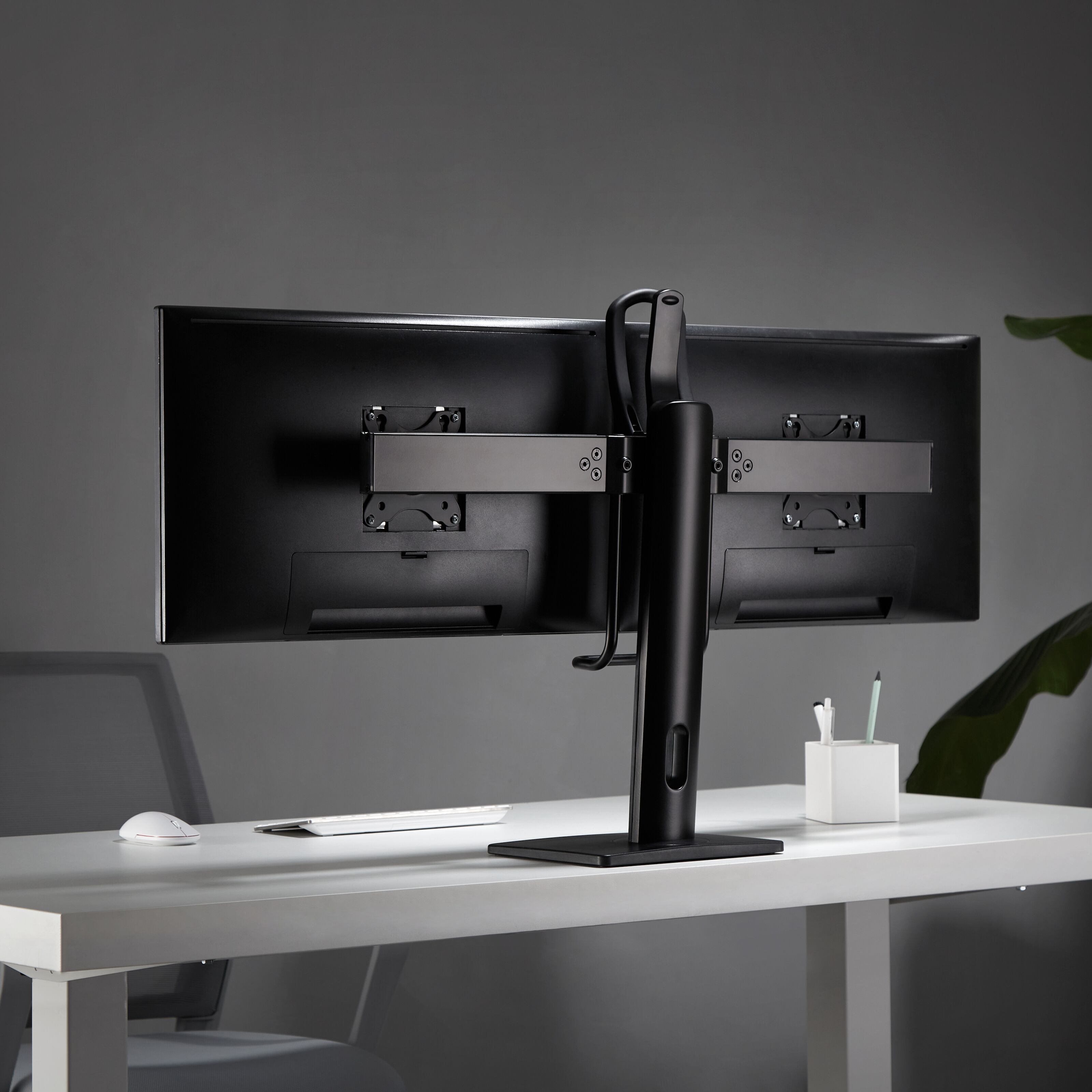 Plexgear Justerbart skjermstativ for 2 skjermer 17–27" - Bordfeste for ...