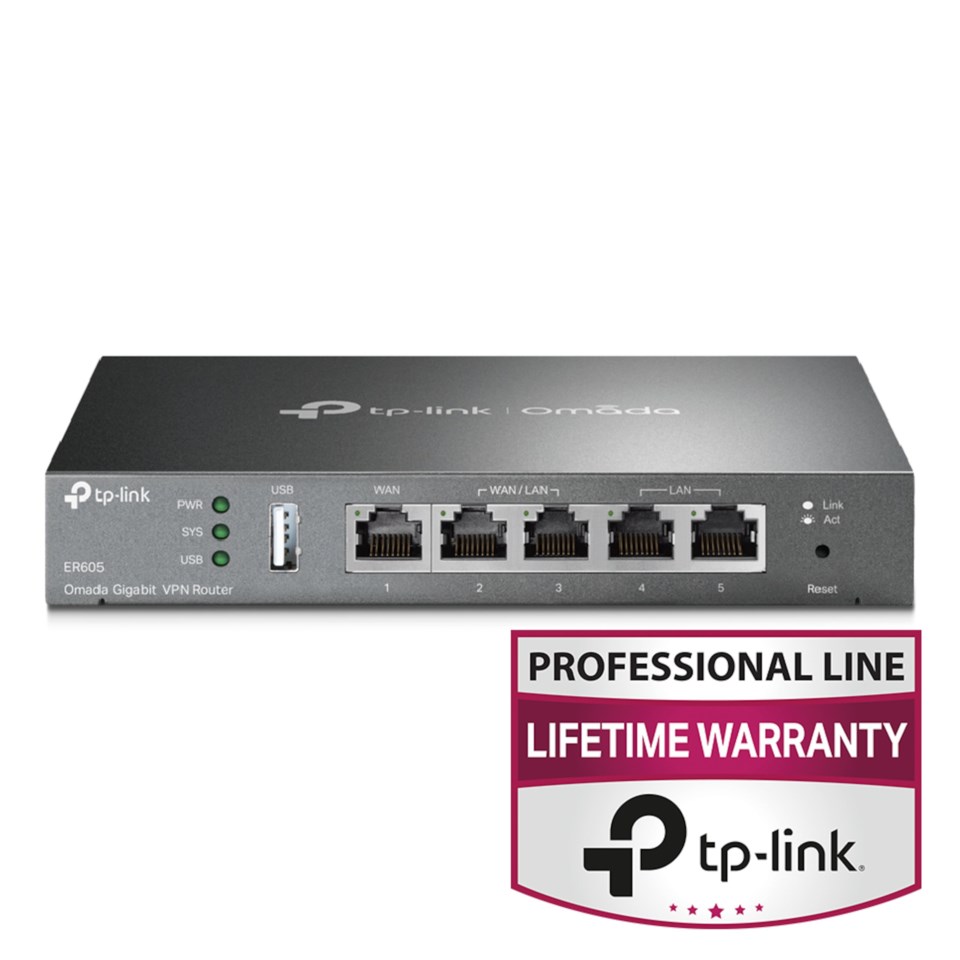 TP-link ER605 (TL-R605) V2 Omada Gigabit VPN Router - Routrar för ... TP-link ER605 (TL-R605) V2 Omada Gigabit VPN Router - Routrar för ...
