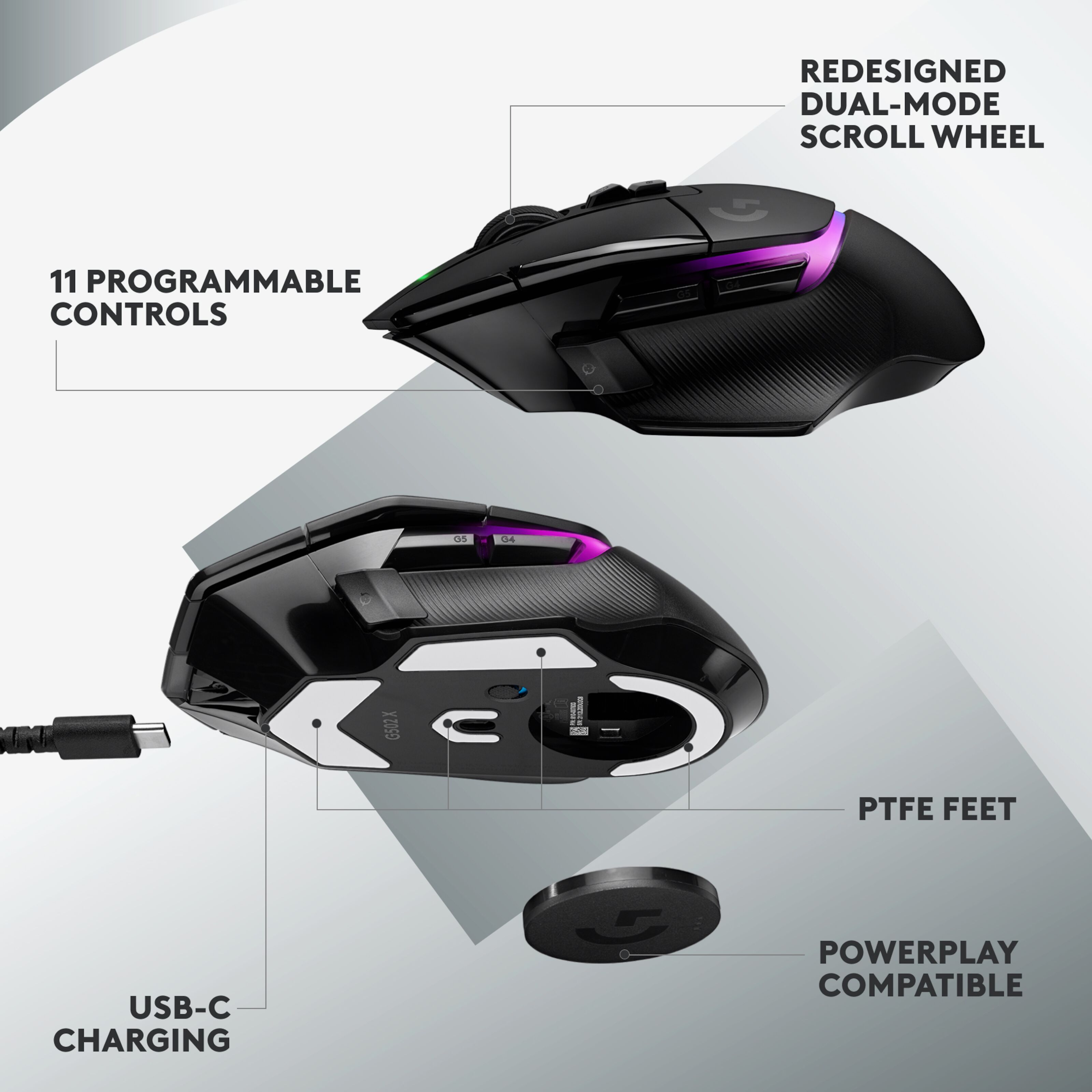 Logitech G 502 X Plus Trådløs gamingmus - Gaming-mus | Kjell.com