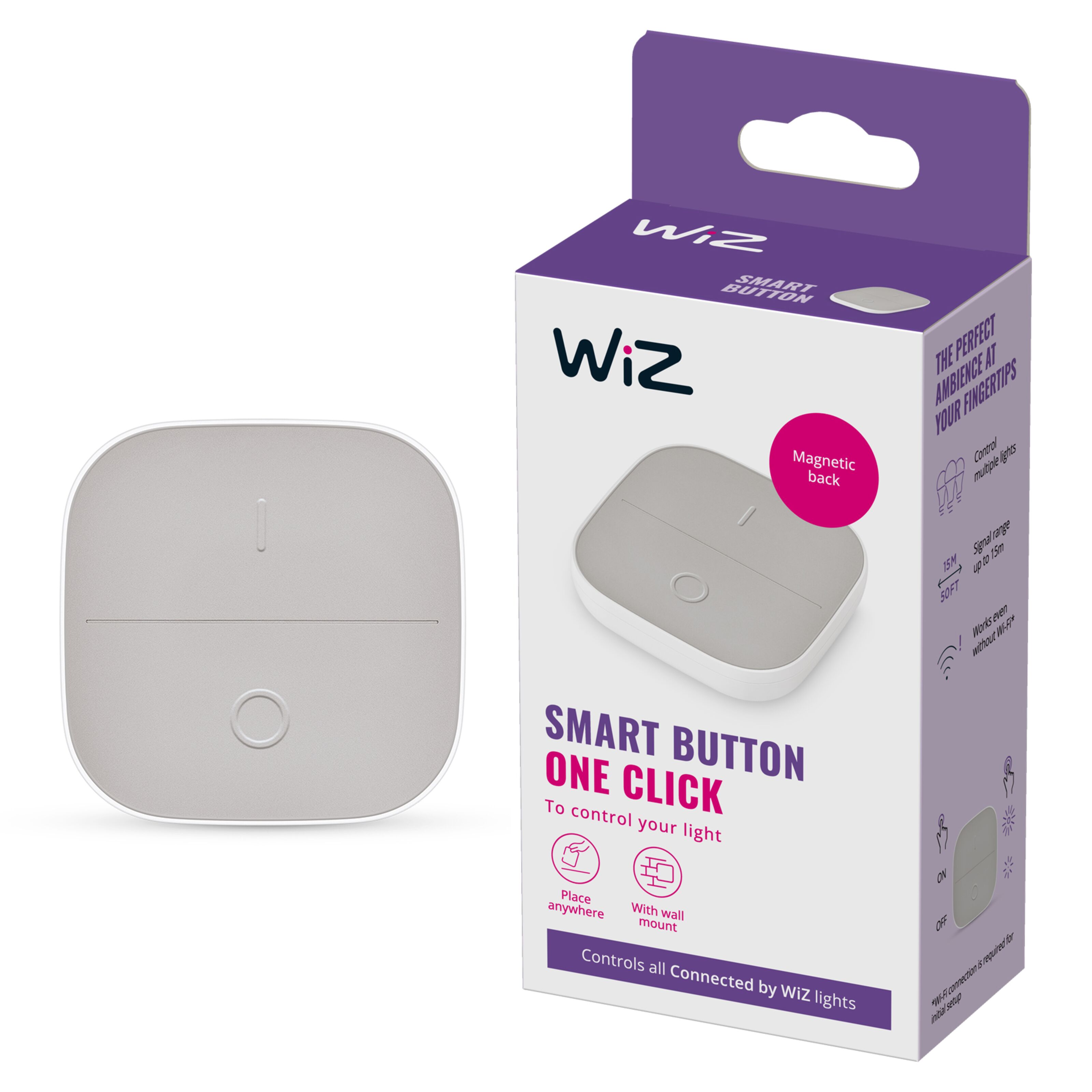 WiZ Portable Button Fjärrkontroll - Fjärrströmbrytare Wifi | Kjell ...