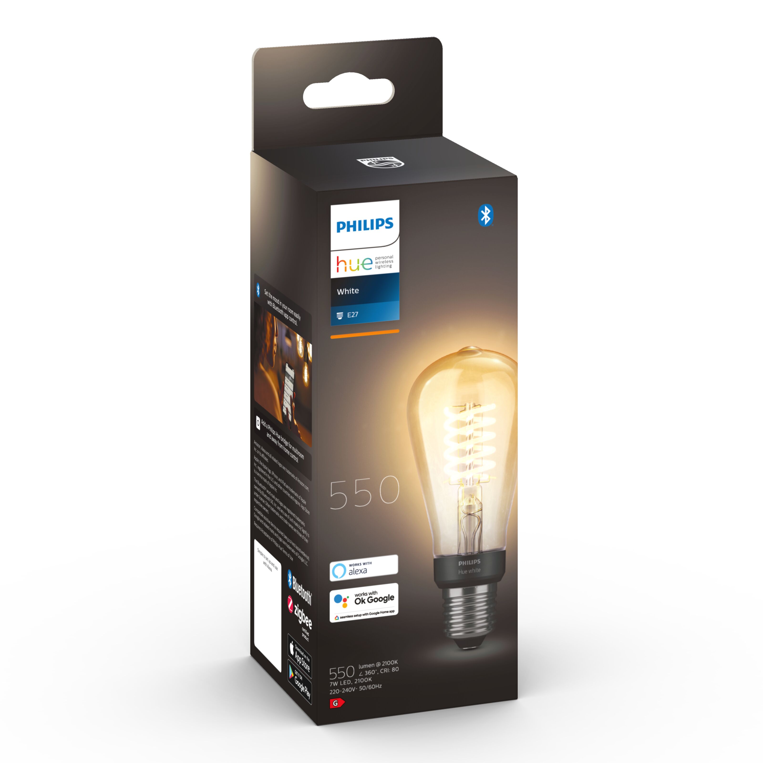 Philips Hue Filament ST64 Smart LED-lampa E27 550 lm - Smarta lampor Zigbee | Kjell.com