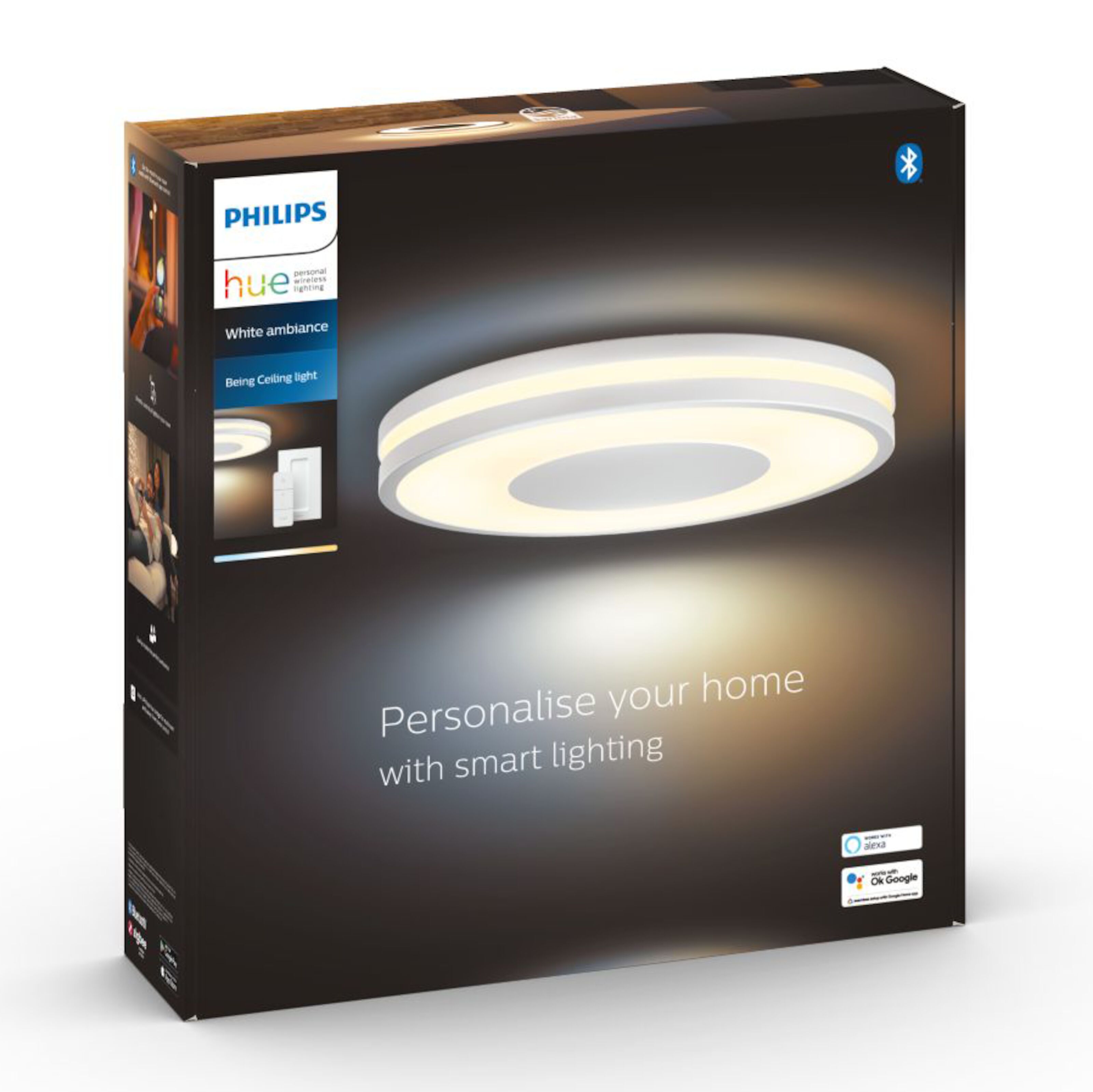 Philips Hue Ambiance Being Takplafond med dimmer - Smart belysning ...