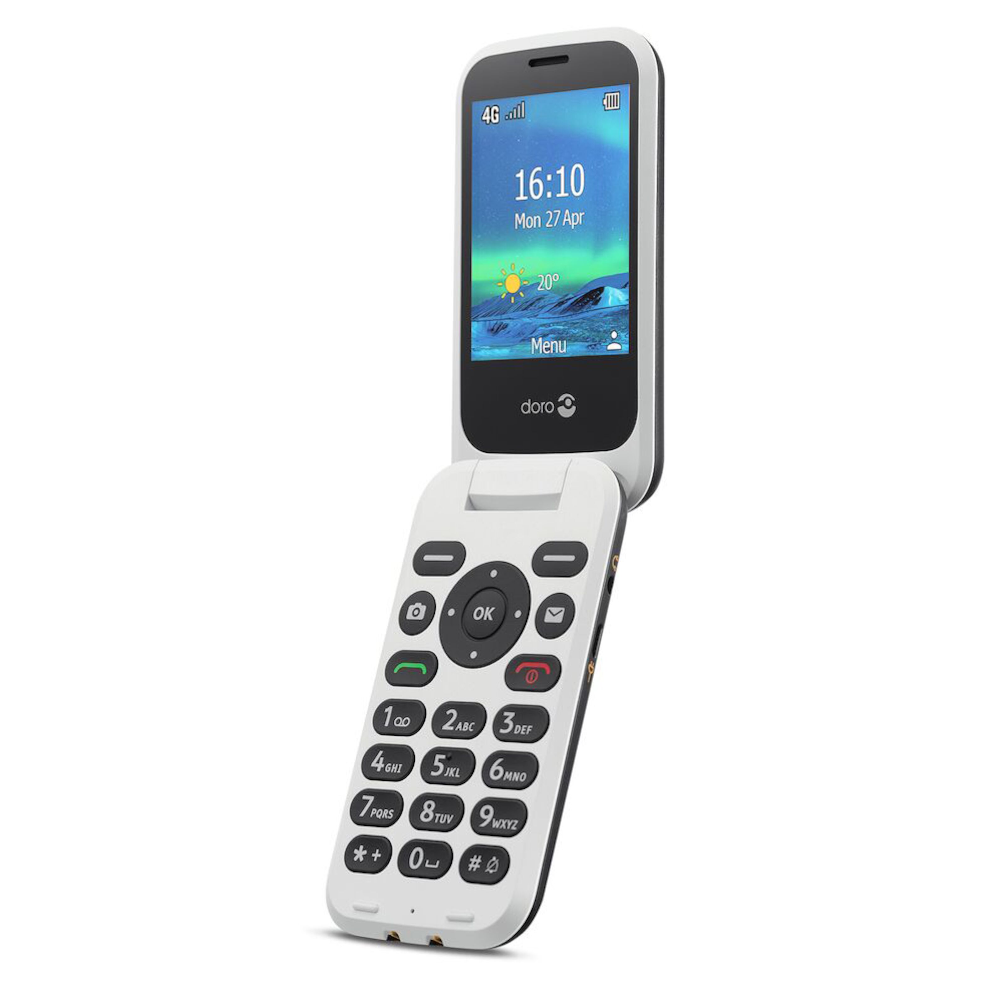 Doro 6881 Mobiltelefon med dubbla skärmar - Doro mobiltelefoner | Kjell.com