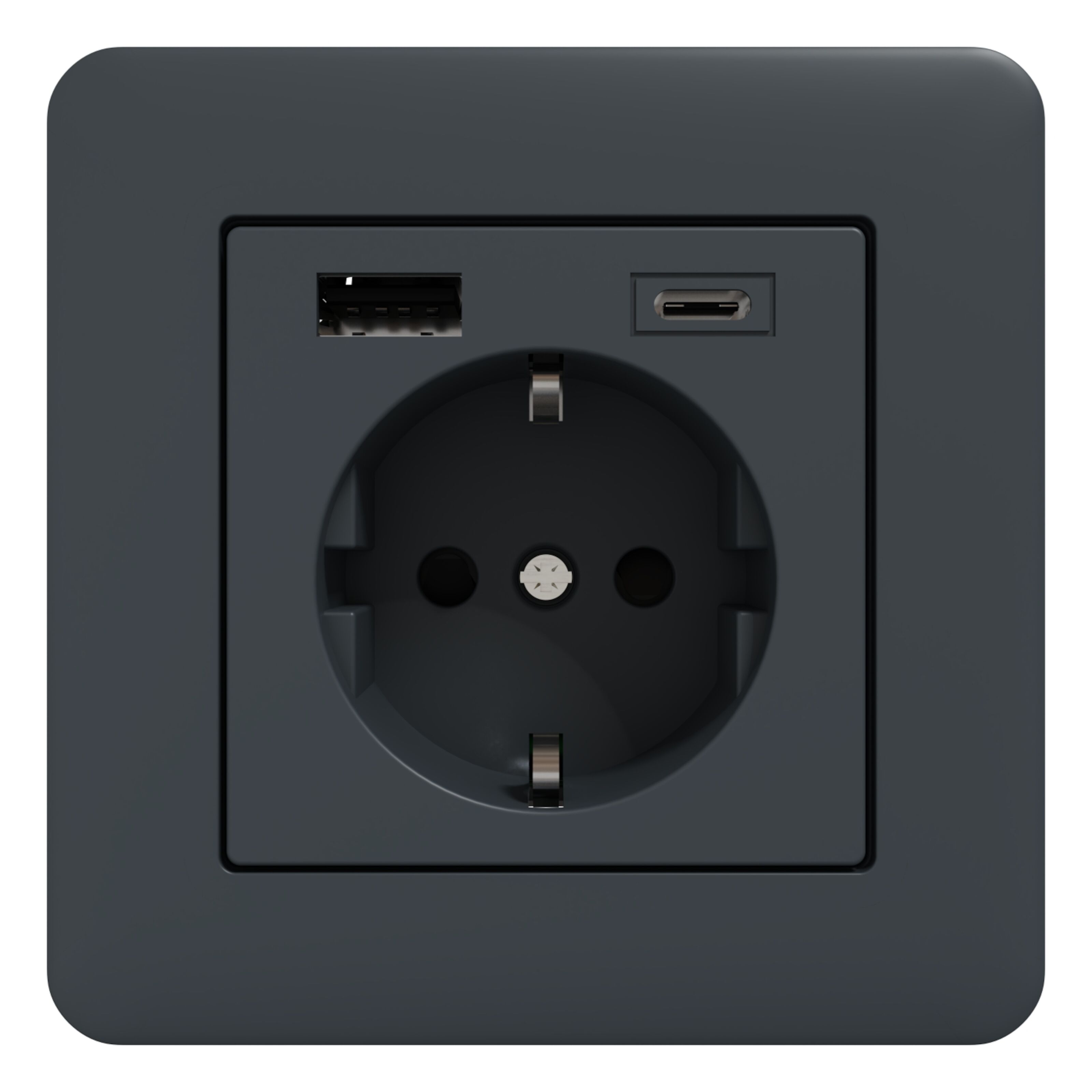 Schneider Electric Exxact Jordat vägguttag med USB-portar - Vägguttag ...