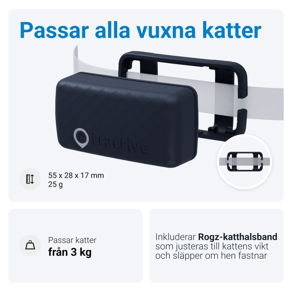 Tractive CAT Mini GPS-tracker för katt - GPS-tracker | Kjell.com Tractive CAT Mini GPS-tracker för katt - GPS-tracker | Kjell.com