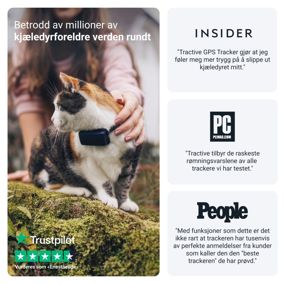 Tractive CAT Mini GPS-sporingsbrikke for katt - GPS-tracker | Kjell.com Tractive CAT Mini GPS-sporingsbrikke for katt - GPS-tracker | Kjell.com