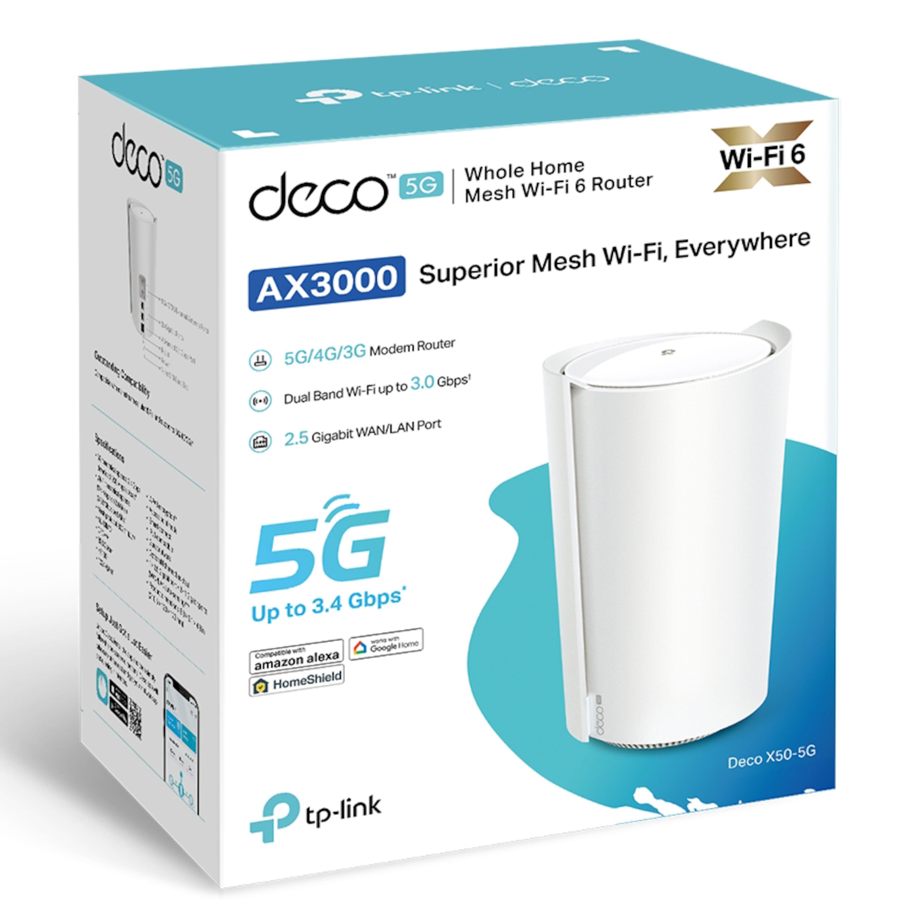 TP-link Deco X50 5G-router 3000 Mb/s - 5G-router | Kjell.com