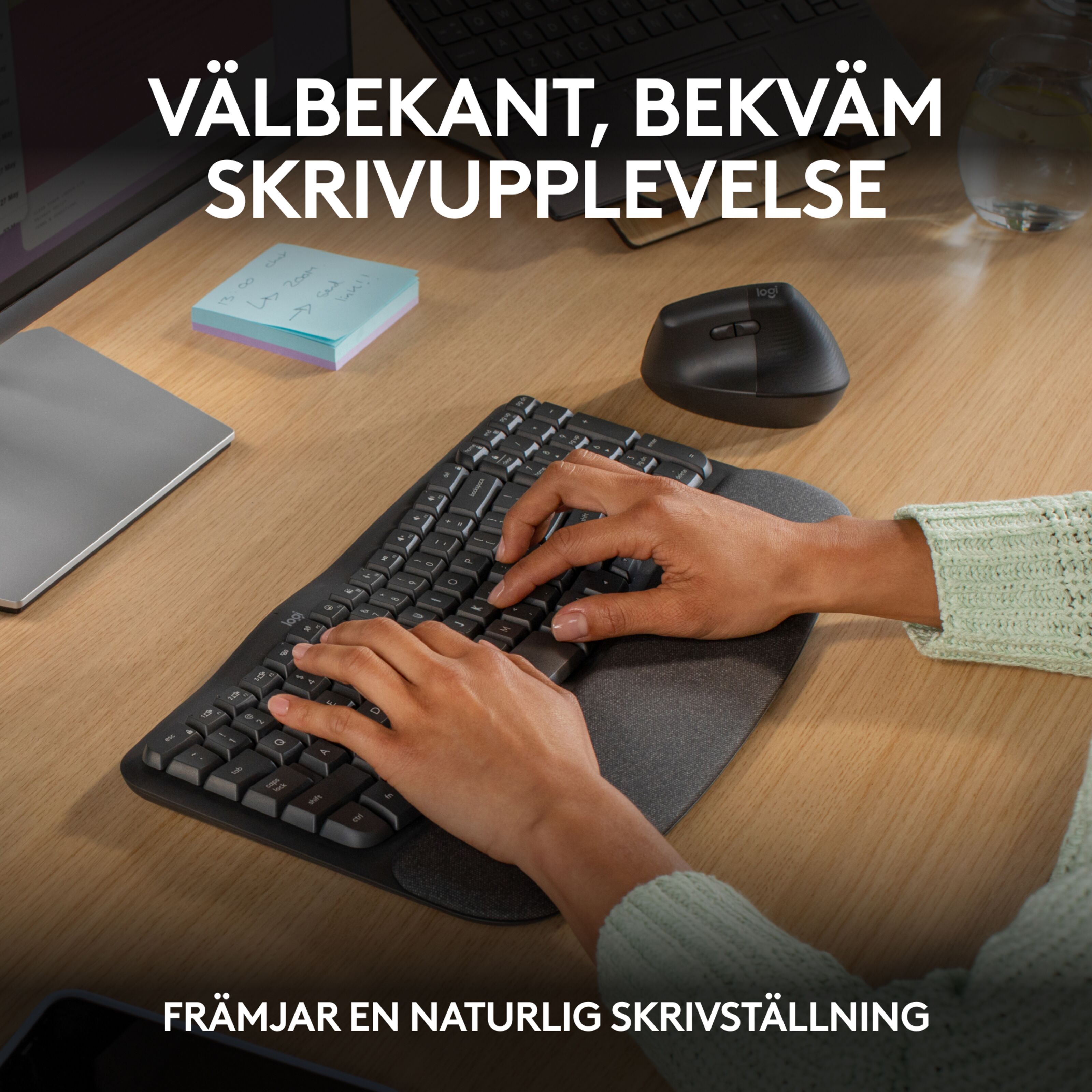 Logitech Wave Keys Trådlöst Ergonomiskt tangentbord - Trådlösa ...