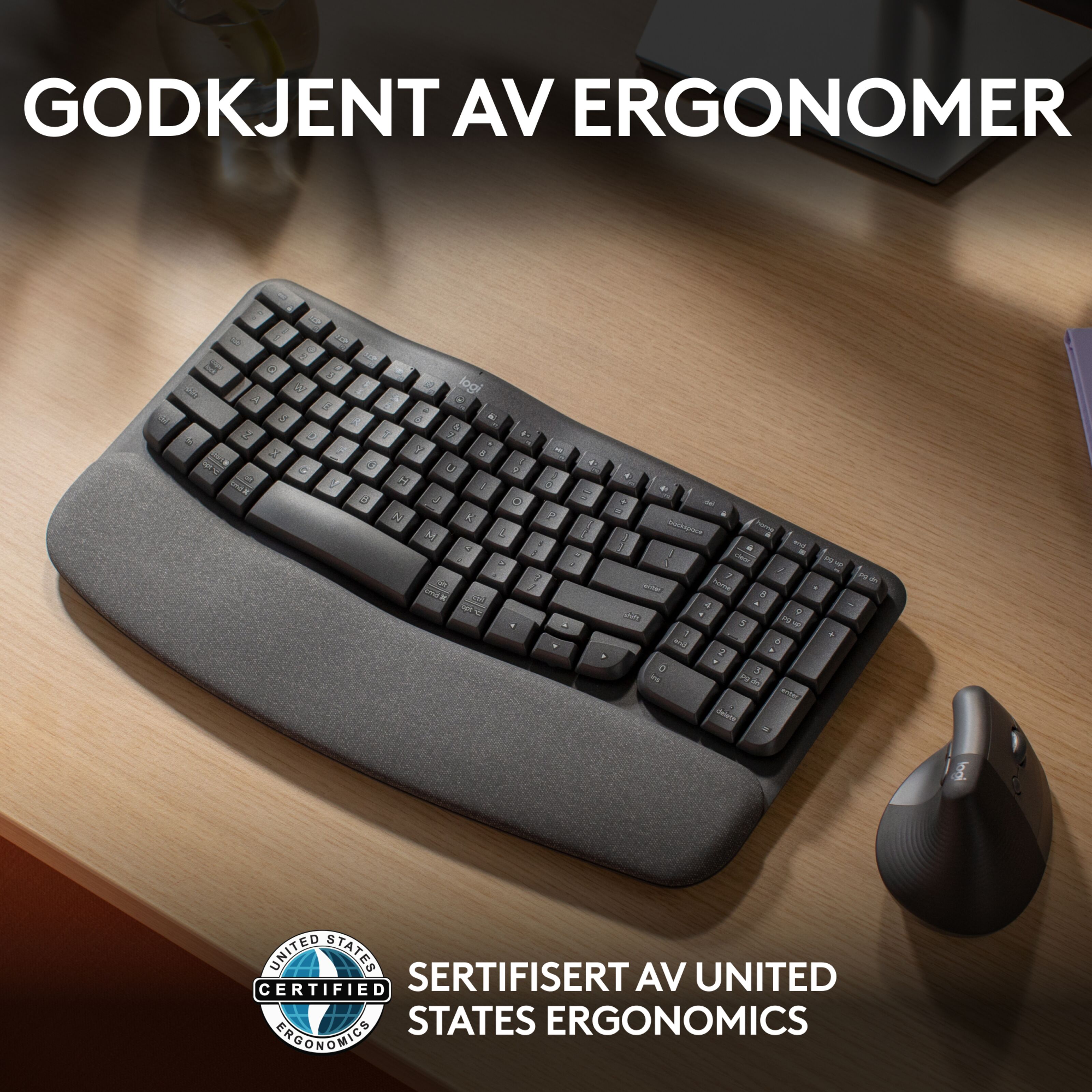 Logitech Mx Wave Keys Trådløst og ergonomisk tastatur - Trådløse ...