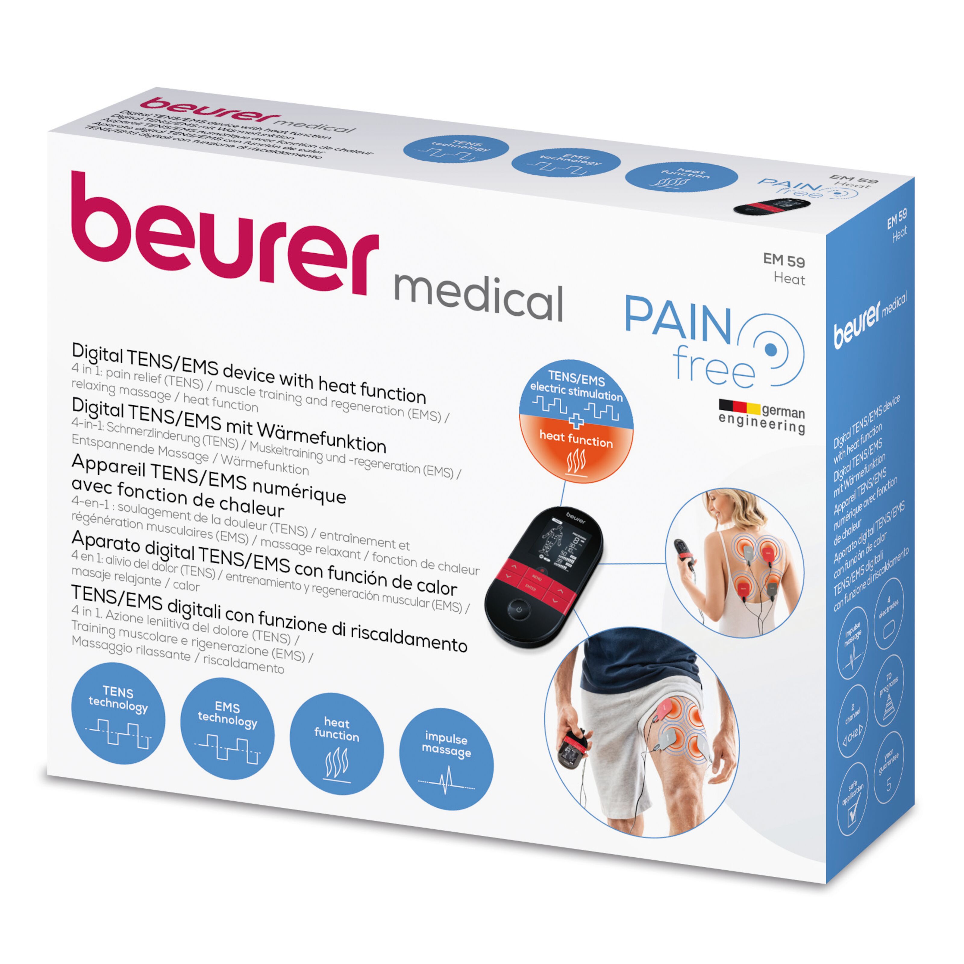 Beurer EM 59 TENS/EMS Muskelstimulator med värme - TENS Elektroterapi ...
