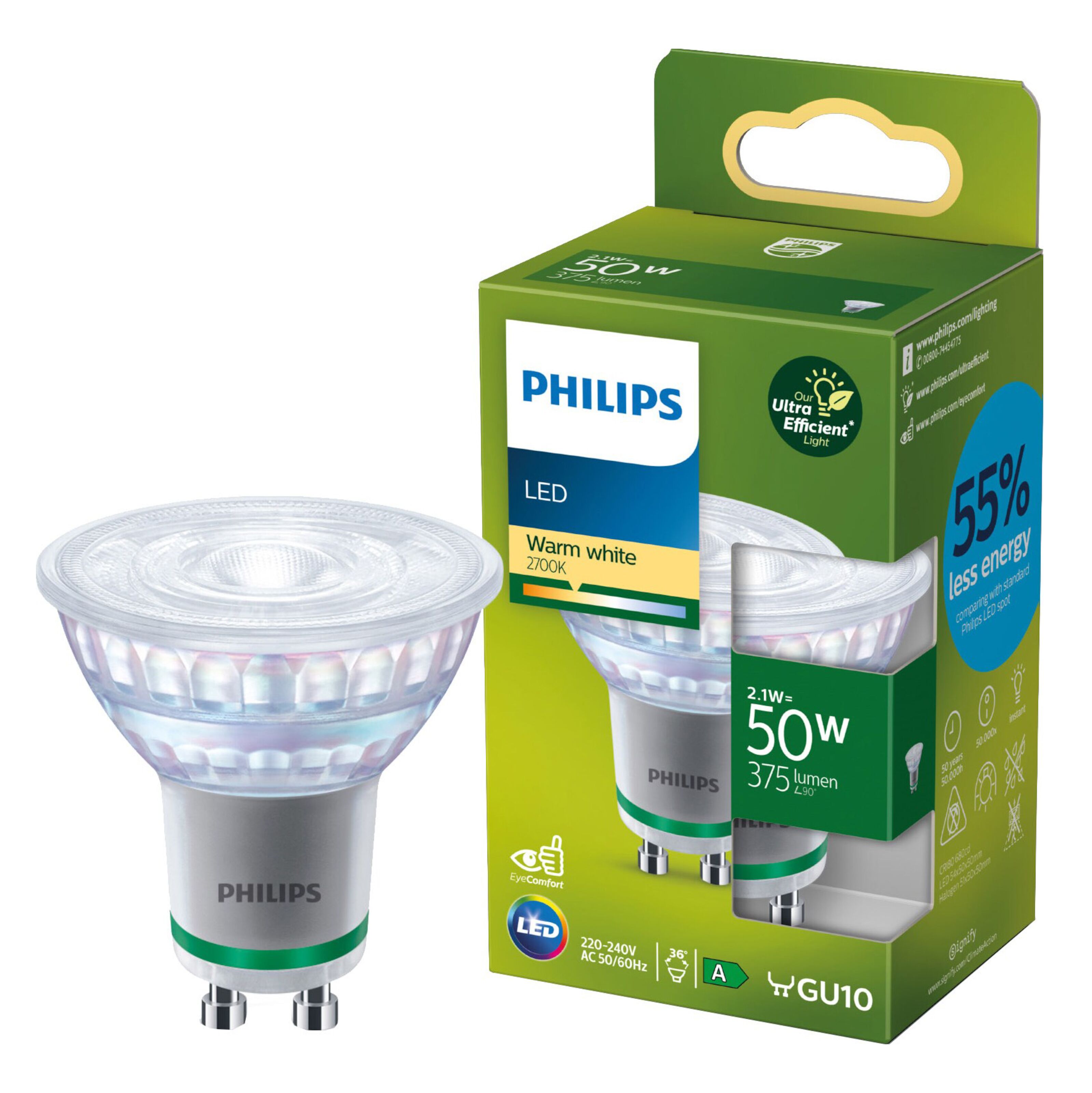Philips Ultra Efficient GU10 LED-spotlight 375 lm - GU10-lampor | Kjell ...